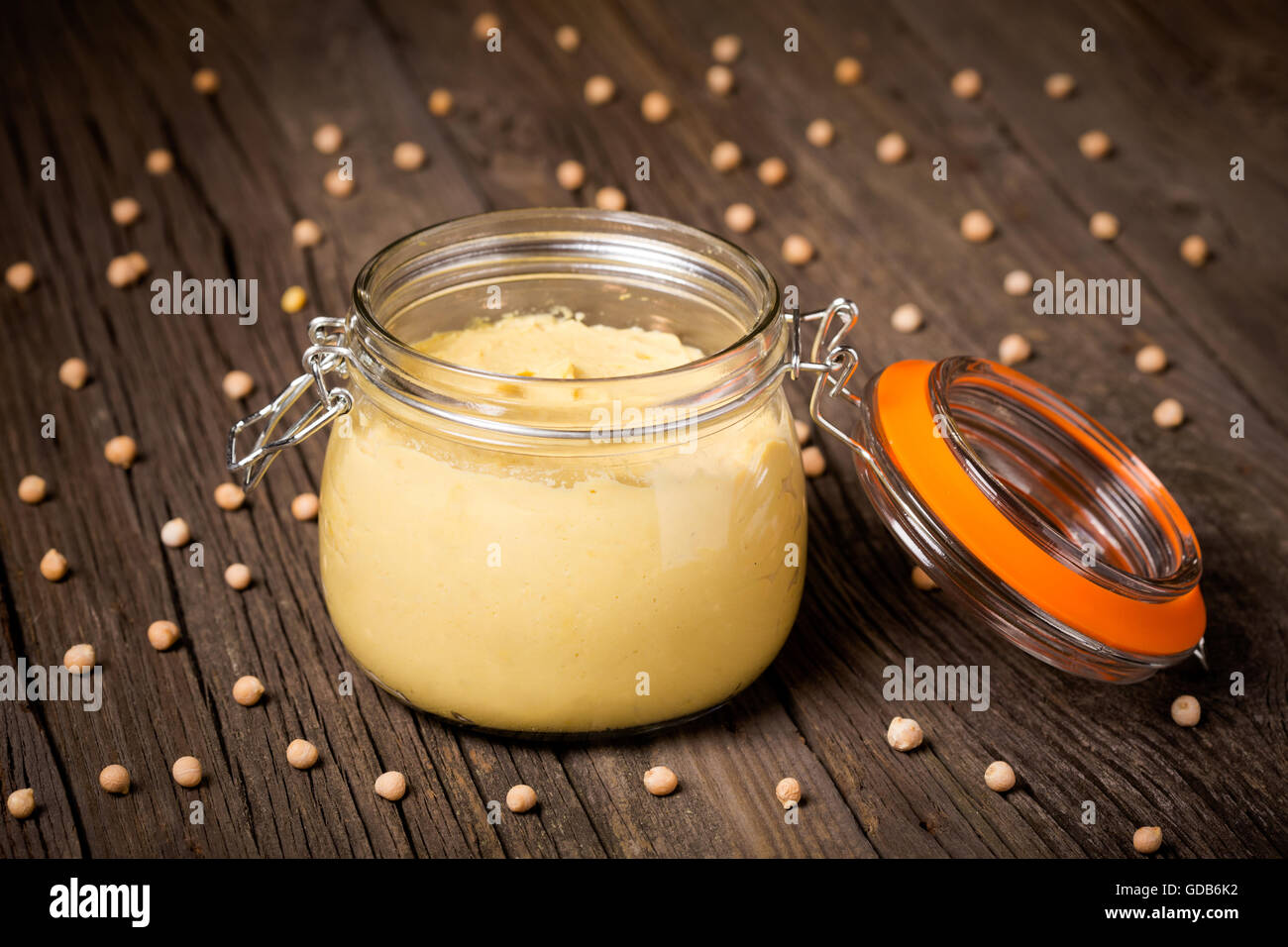 Natural diy homemade healthy hummus Stock Photo - Alamy