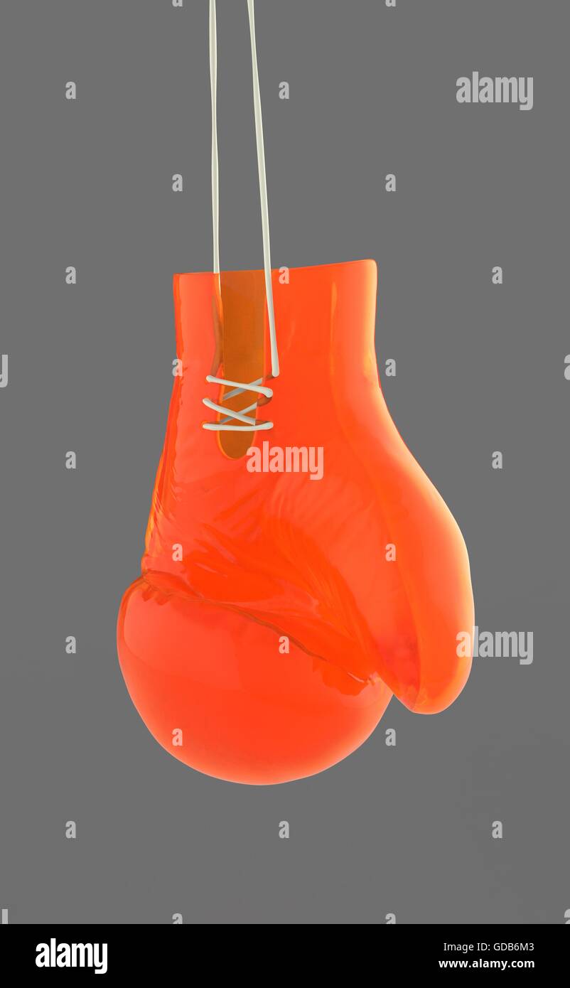 golden boxing gloves hang on lace render isolated Stock Photo - Alamy