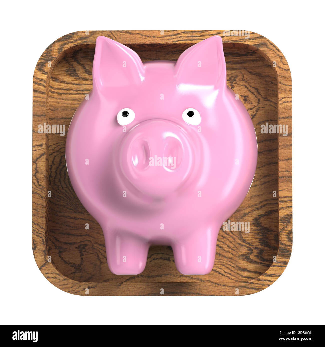 Shiny piggy bank on rounded square background. Application icon Stock ...