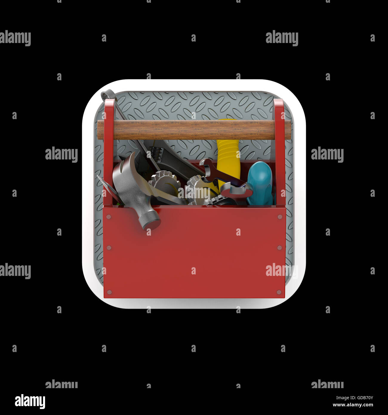 toolbox glossy icon, user interface isolated Stock Photo - Alamy