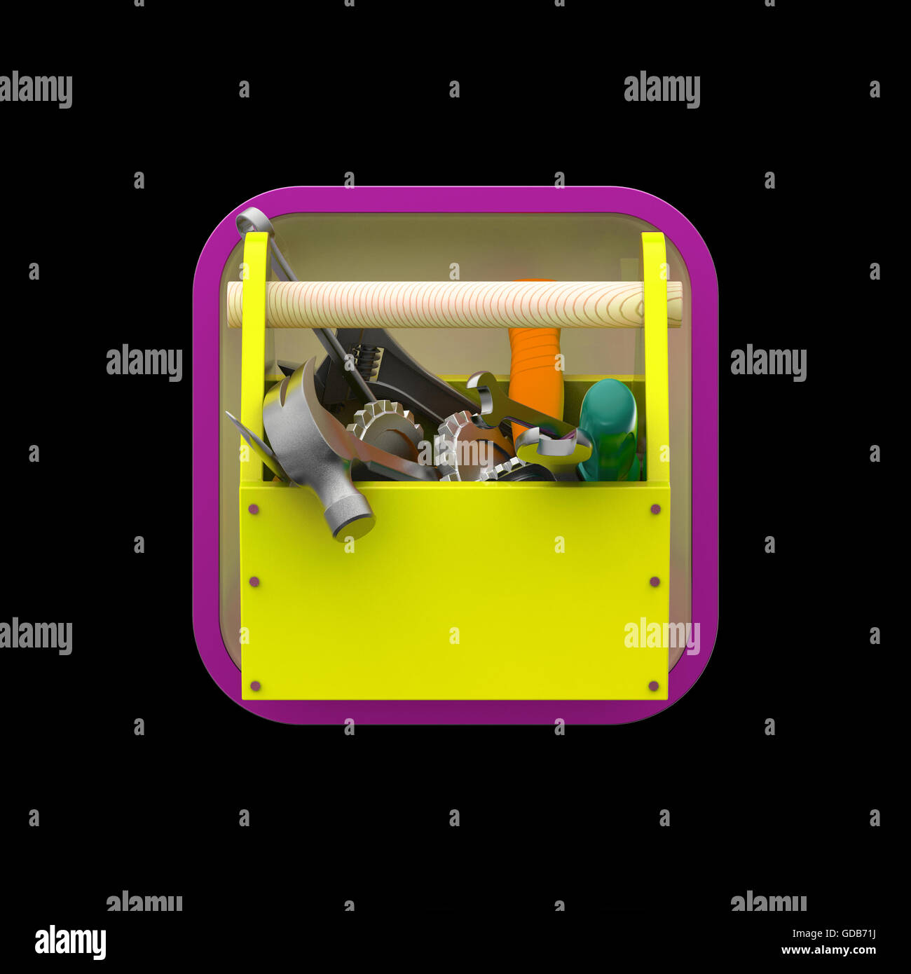toolbox glossy icon, user interface isolated Stock Photo - Alamy
