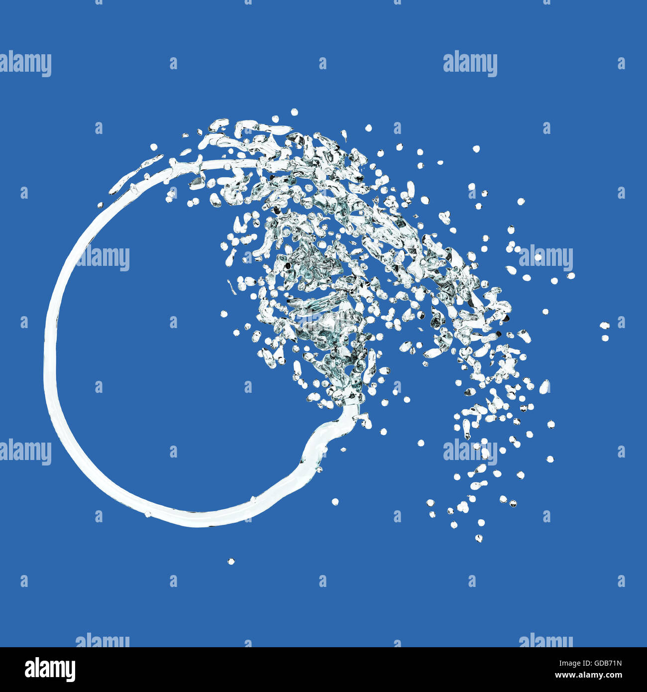 liquid splashes circle with drops render isolated Stock Photo - Alamy