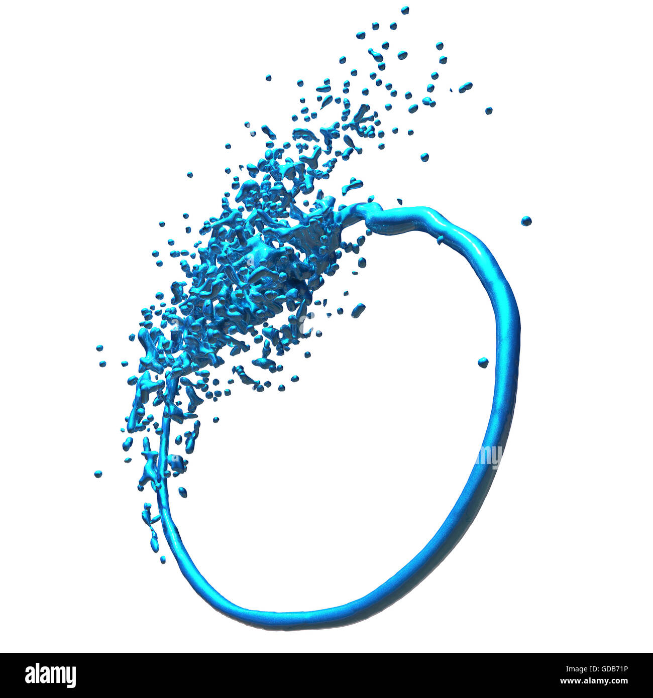 liquid splashes circle with drops render isolated Stock Photo - Alamy
