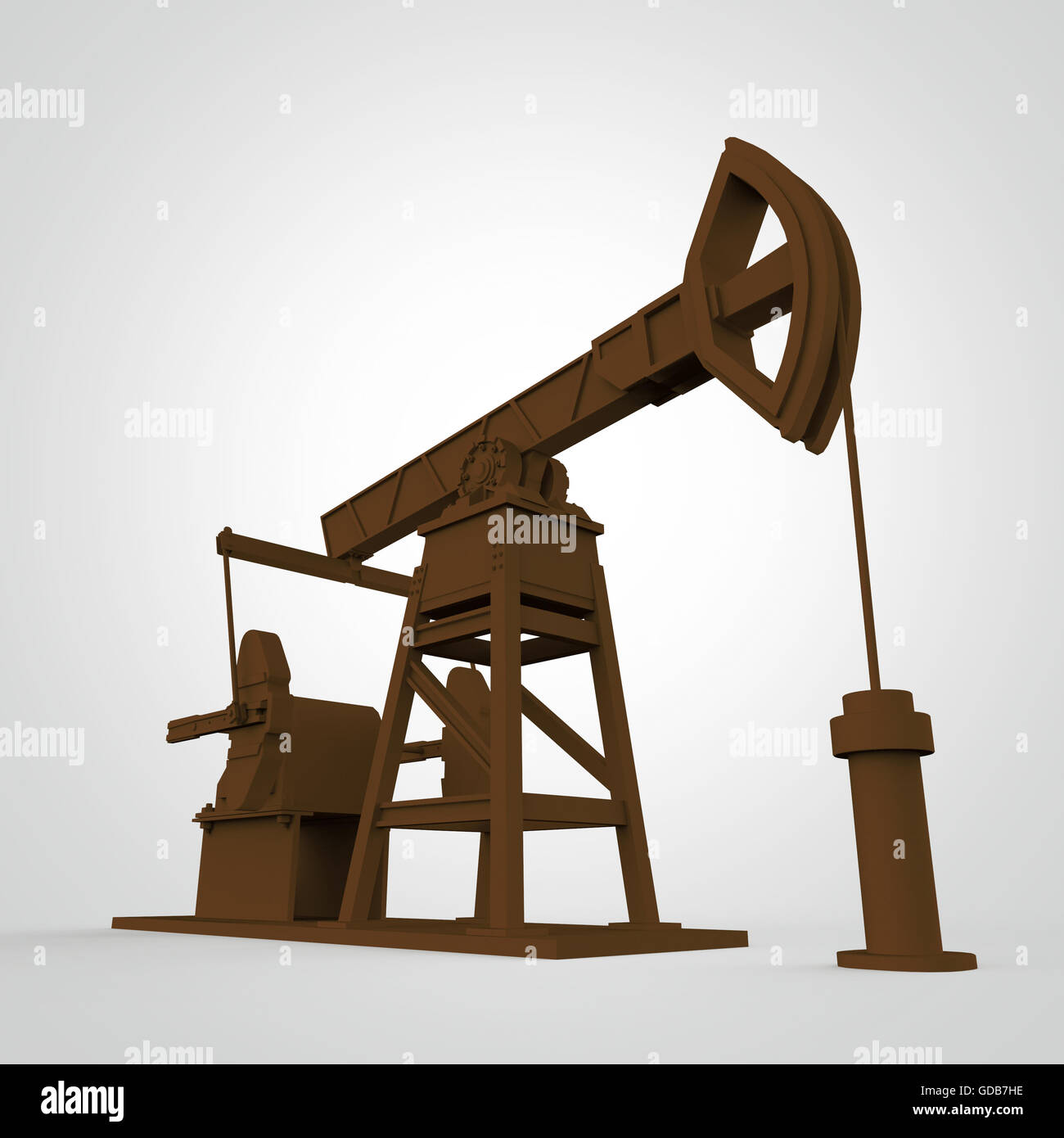 High detailed rusty pump-jack, oil rig. isolated rendering. fuel ...