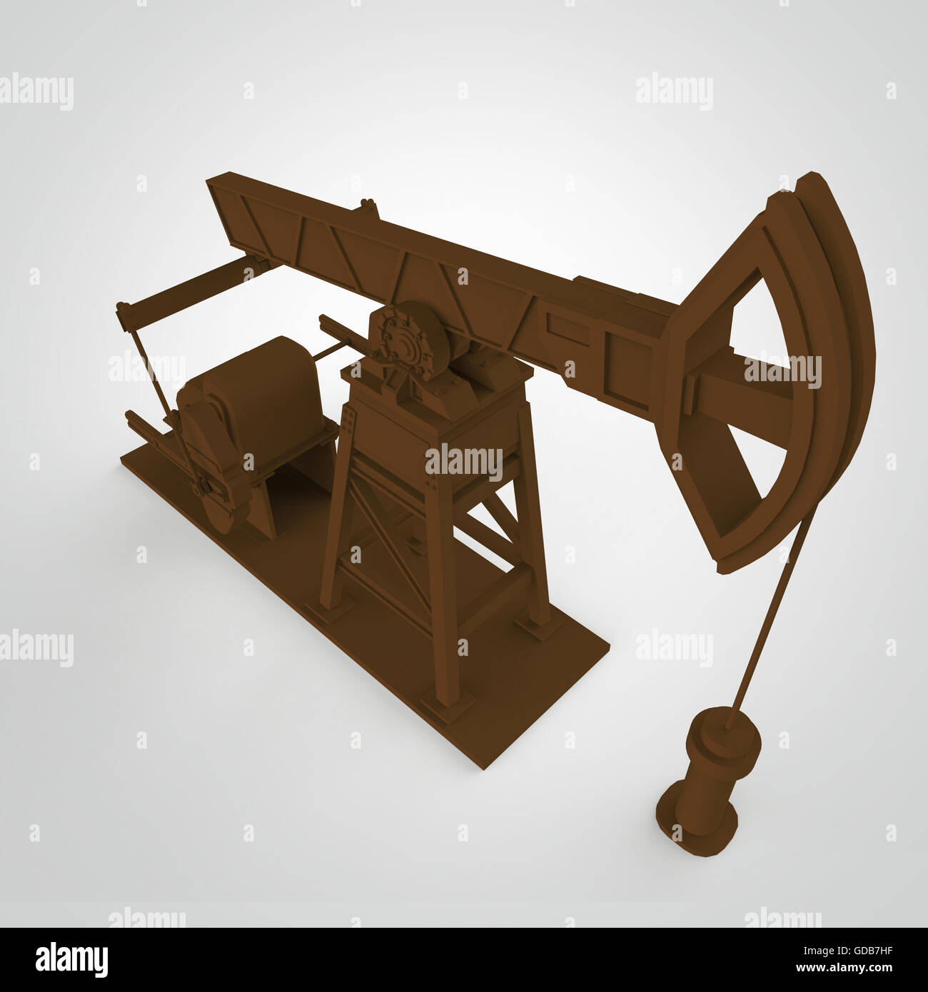 High detailed rusty pump-jack, oil rig. isolated rendering. fuel ...