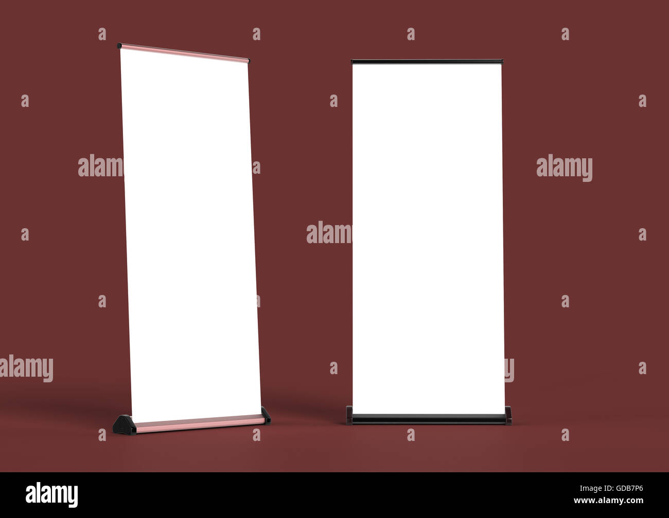 blank roll up banners template. rendering isolated on color background ...