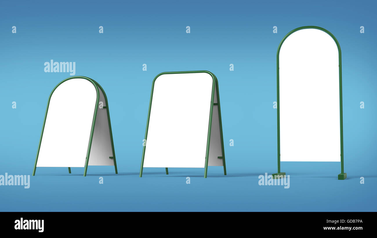 white advertising banner pillar stand mockup template isolated ...