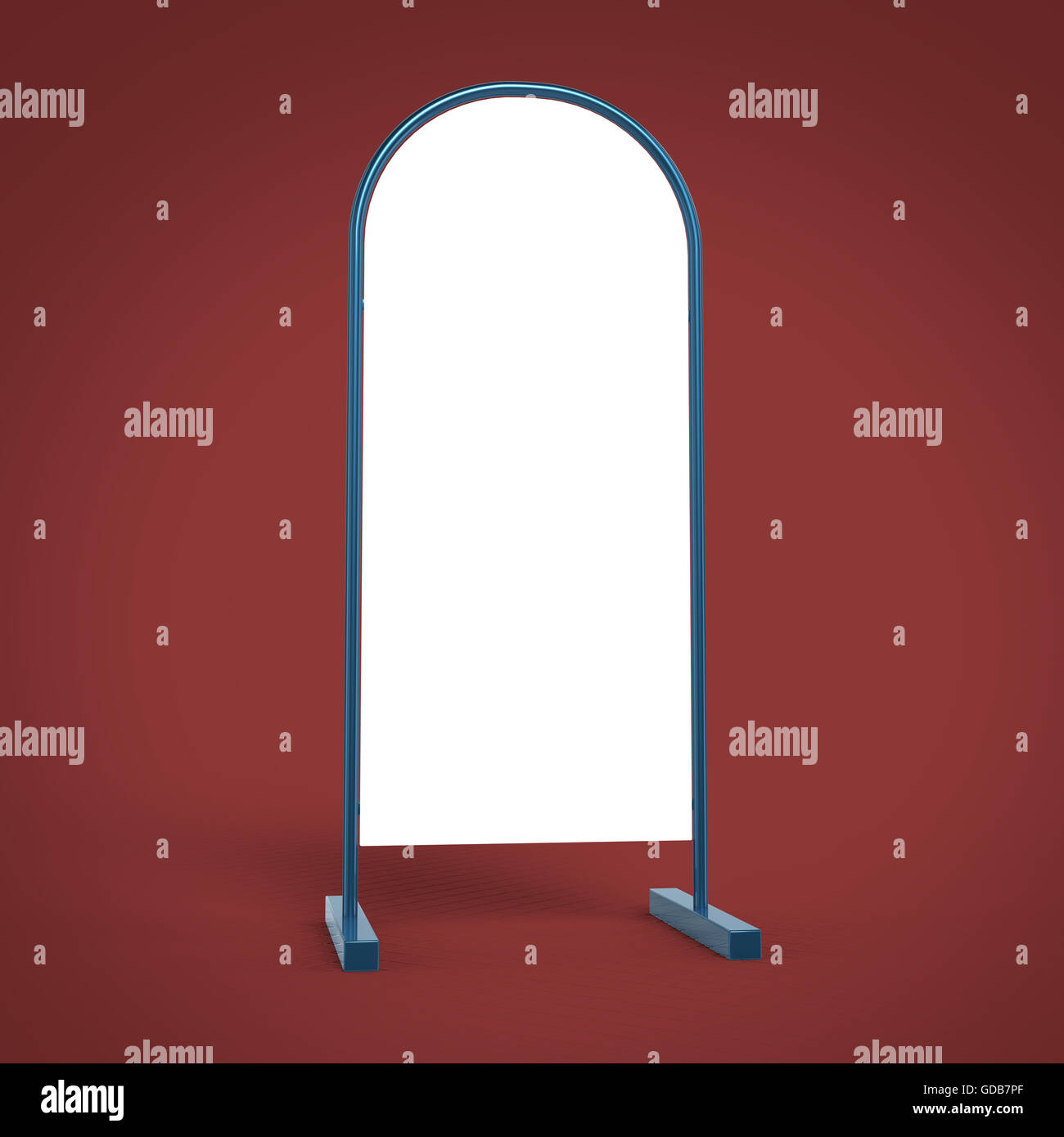 white advertising banner pillar stand mockup template isolated ...