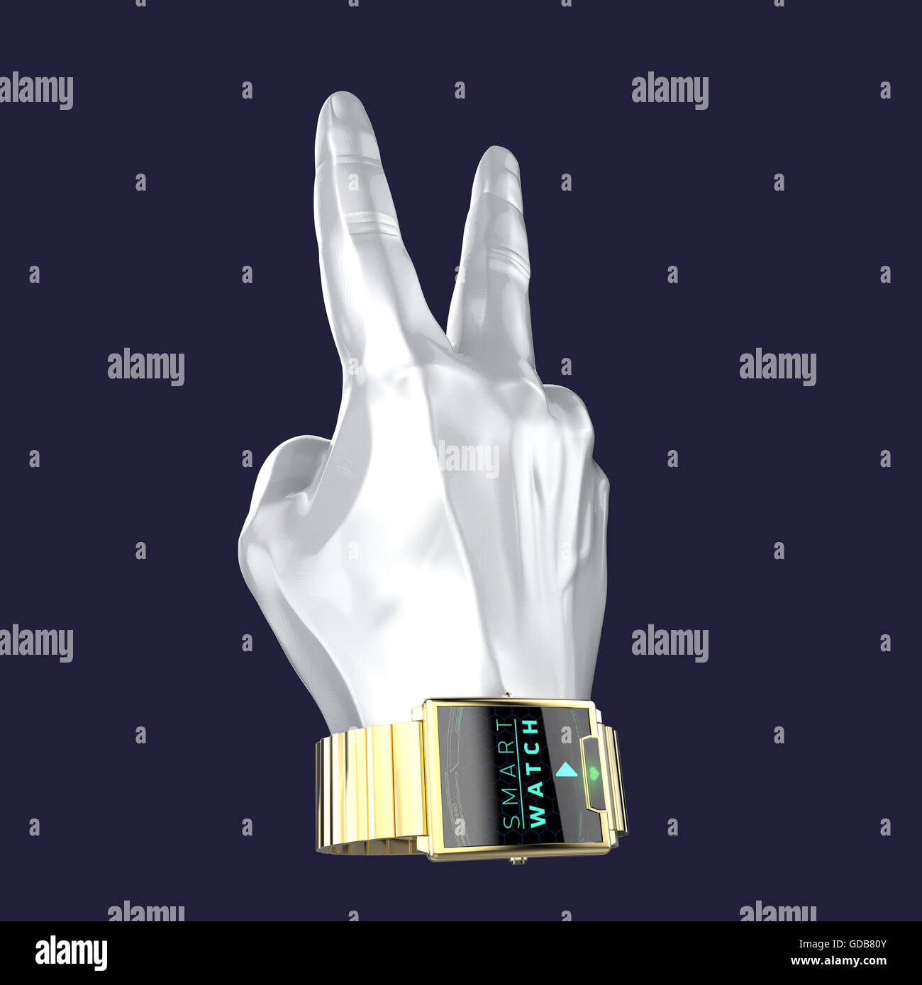 glossy car paint mannequin hand with luxury smart watch on wrist Stock ...