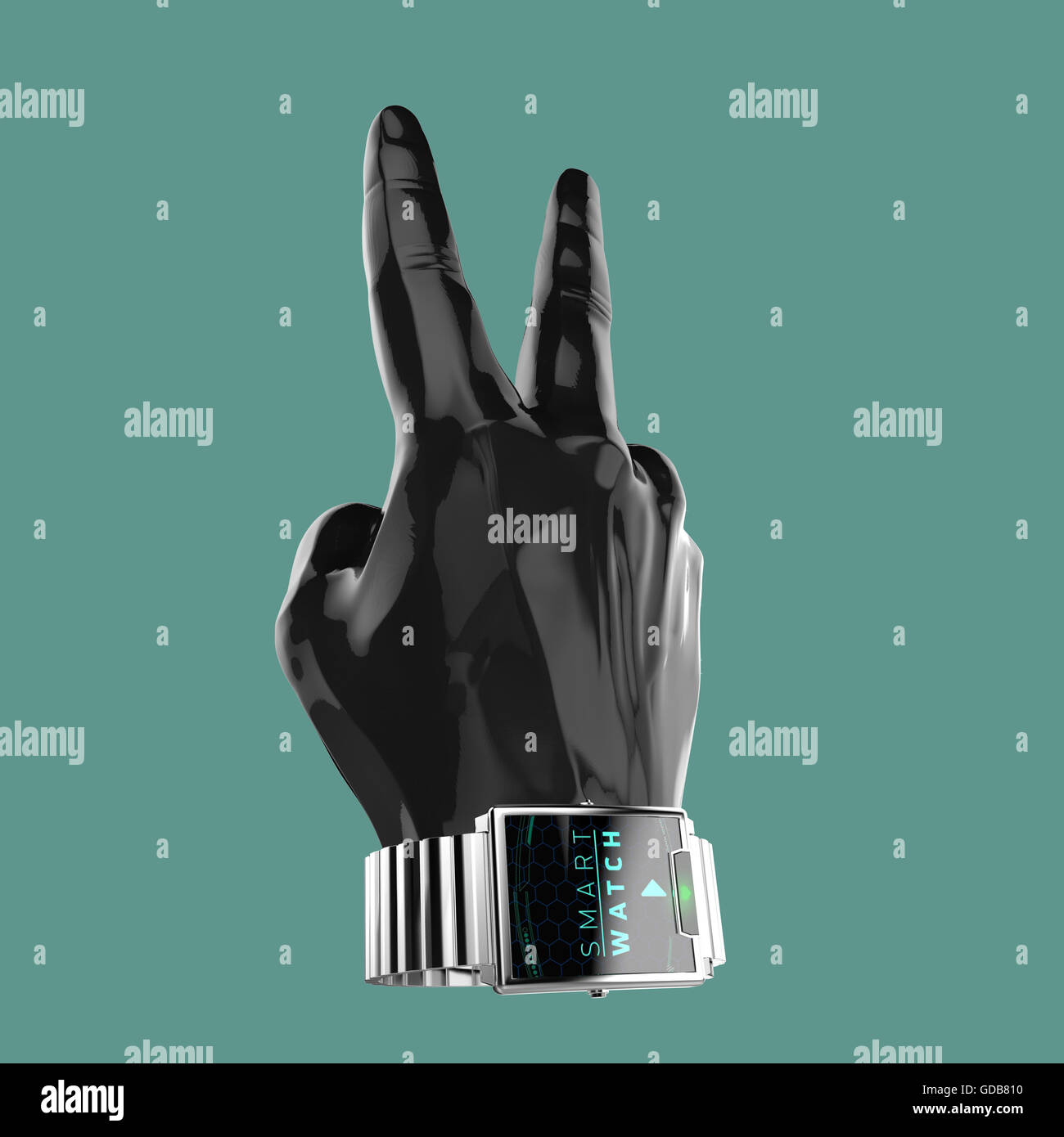 glossy car paint mannequin hand with luxury smart watch on wrist Stock ...