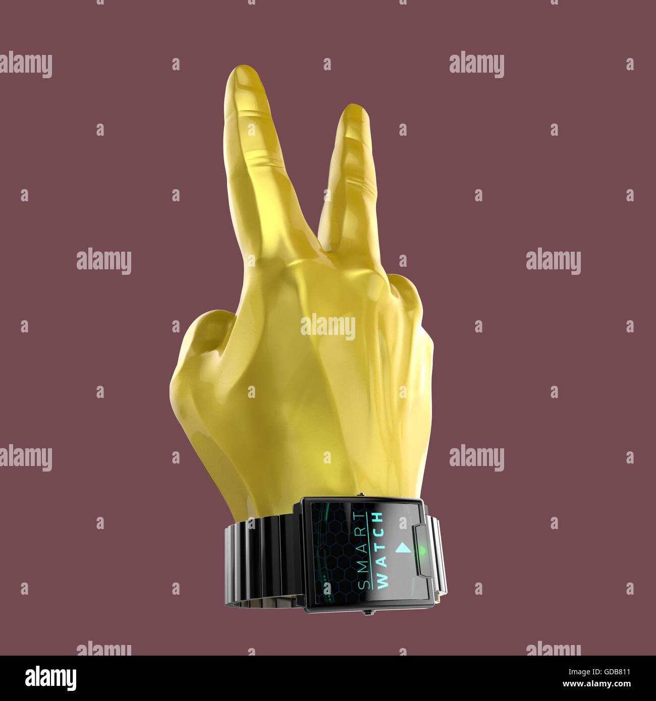 glossy car paint mannequin hand with luxury smart watch on wrist Stock ...