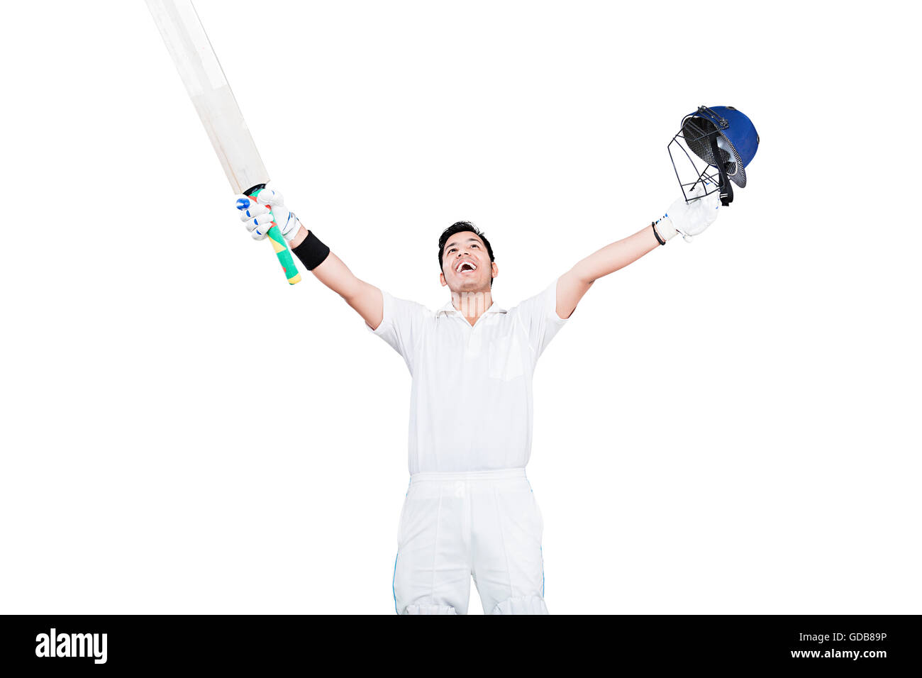 One Indian Young man Cricketer Century Victory Success Cricket Sports ...