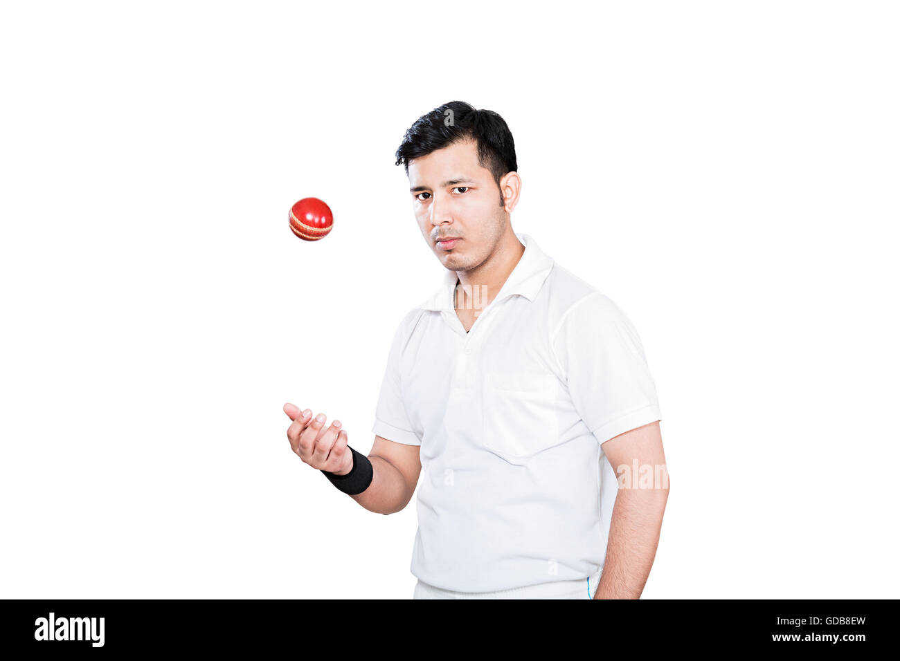 Attitude 1 Sports man Bowler Standing Holding Ball Bowling Stock Photo ...