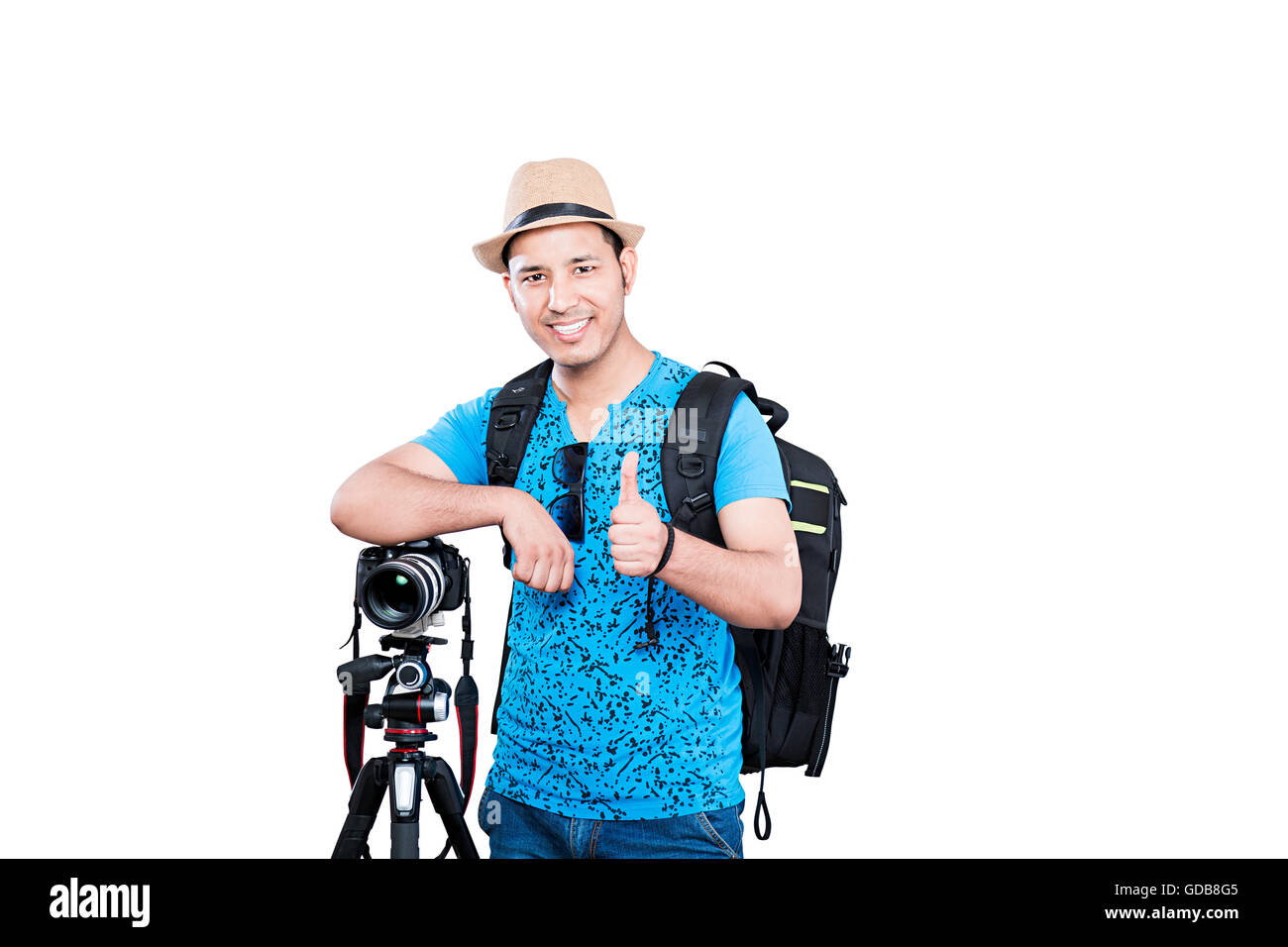 Happy 1 Indian Cameraman Photographer Camera With Tripod Photography ...