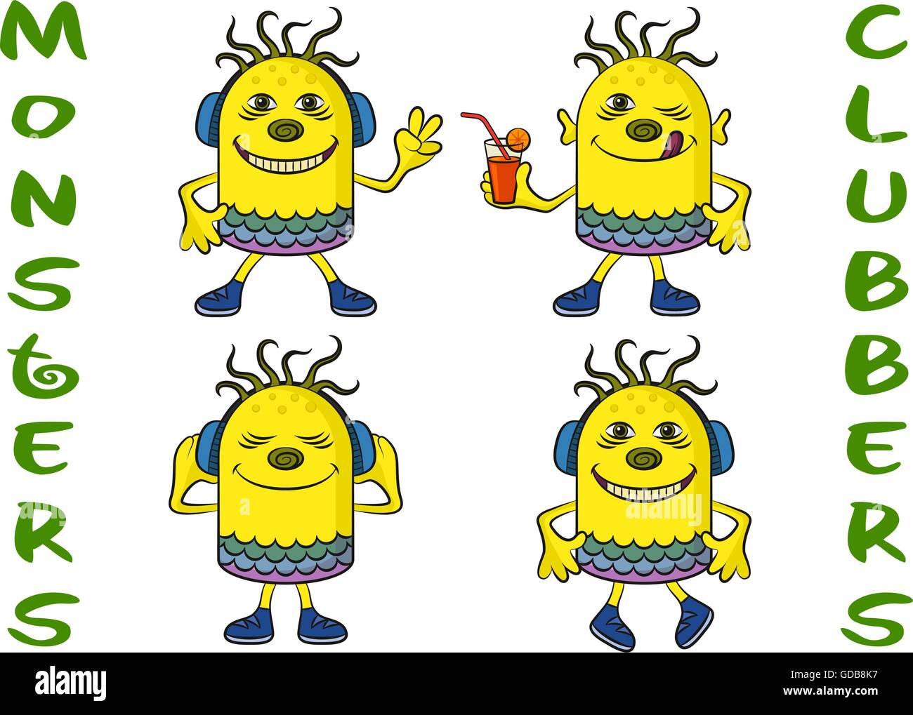 Cartoon Monsters Set Stock Vector Image & Art - Alamy