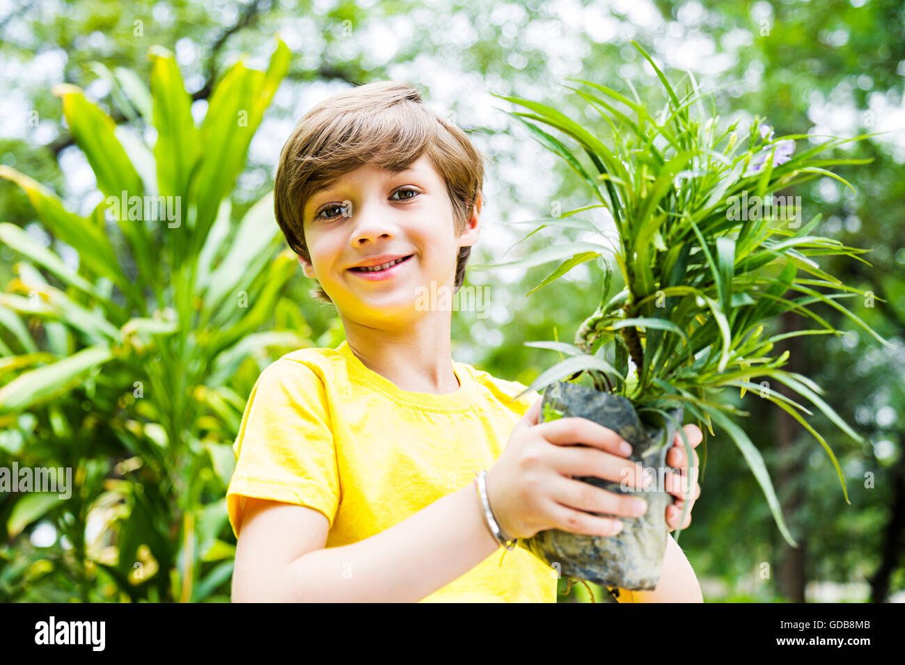 Boy plant pot hi-res stock photography and images - Alamy