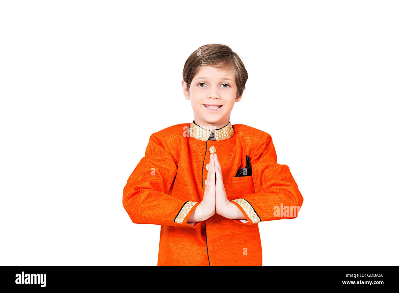 1 indian Kid boy Diwali Festival Joined Hands Welcome Stock Photo - Alamy