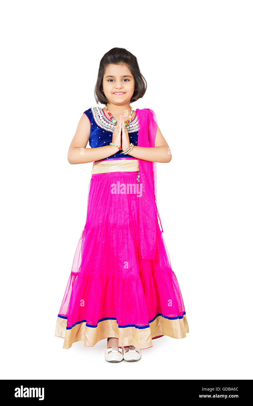 Indian girl greeting namaskar hi-res stock photography and images - Alamy