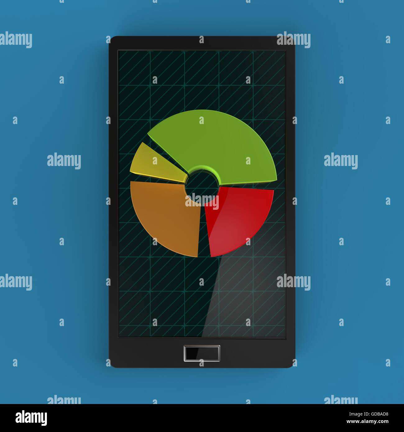Simple tablet PC with 3d pie diagram chart on screen Stock Photo - Alamy