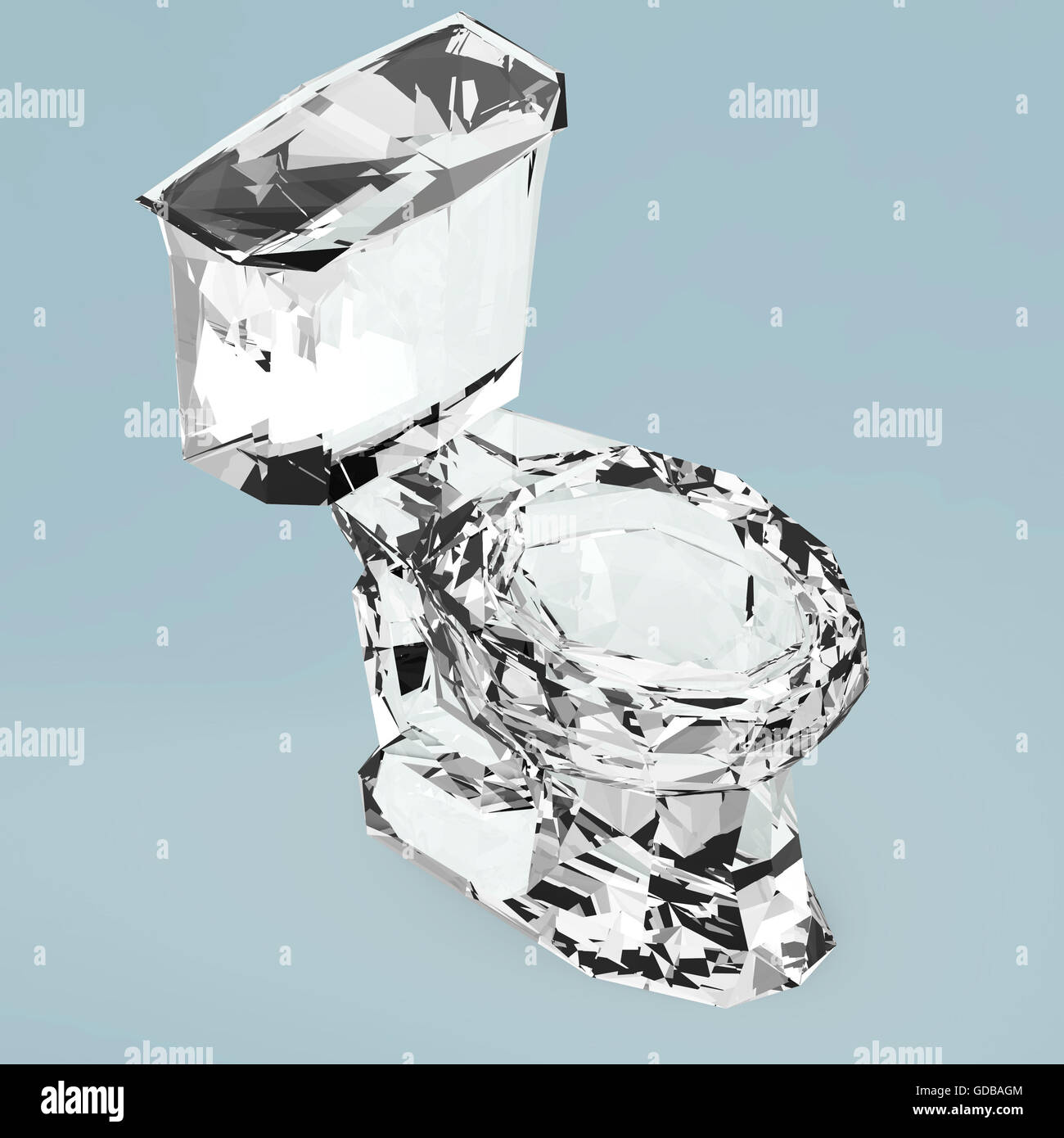 glossy low poly water closed isolated on white background Stock Photo ...