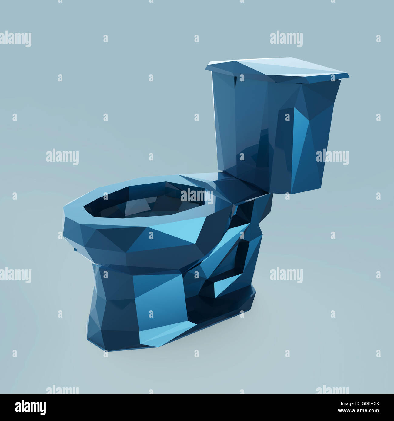 glossy low poly water closed isolated on white background Stock Photo ...