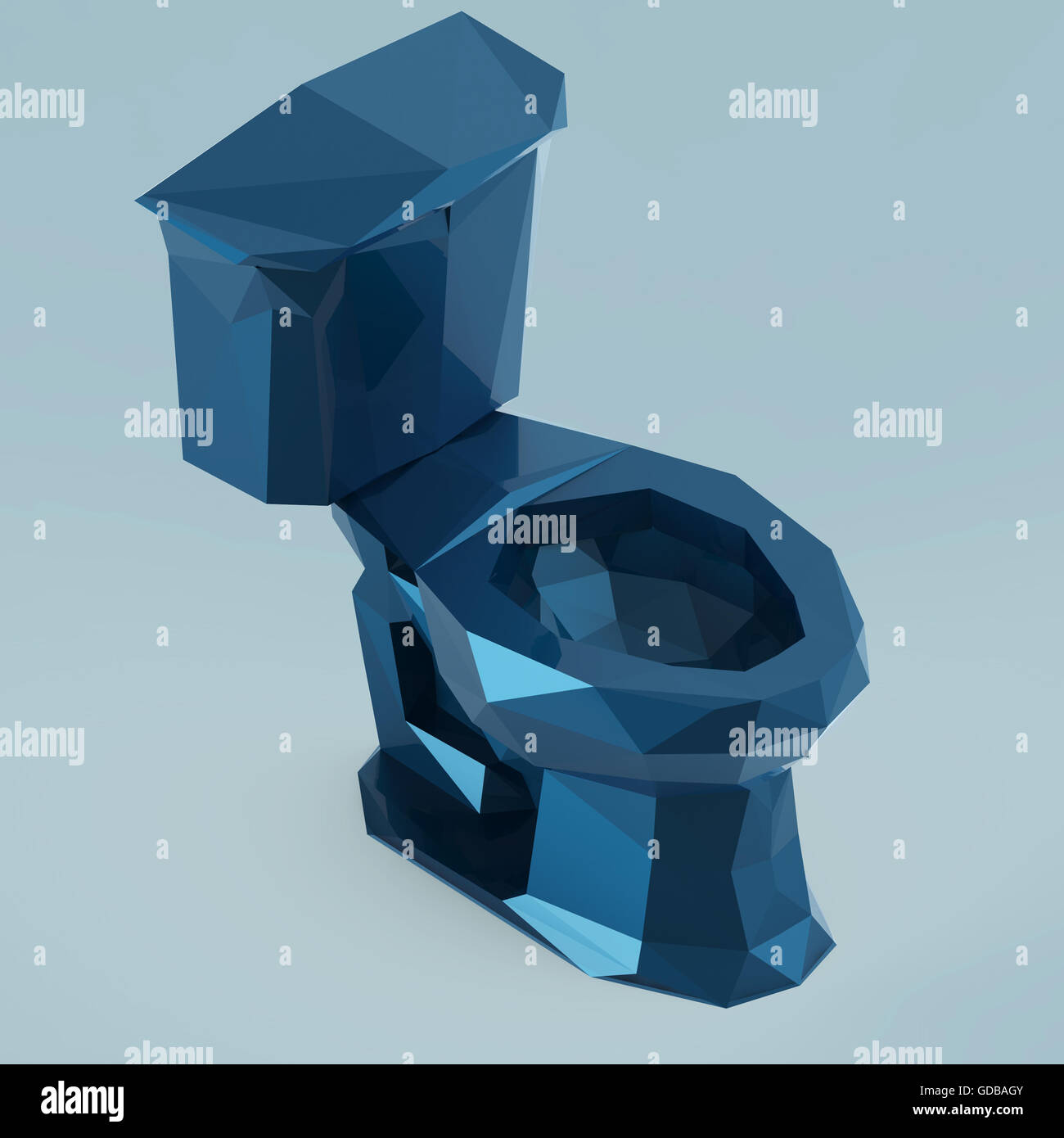 glossy low poly water closed isolated on white background Stock Photo ...