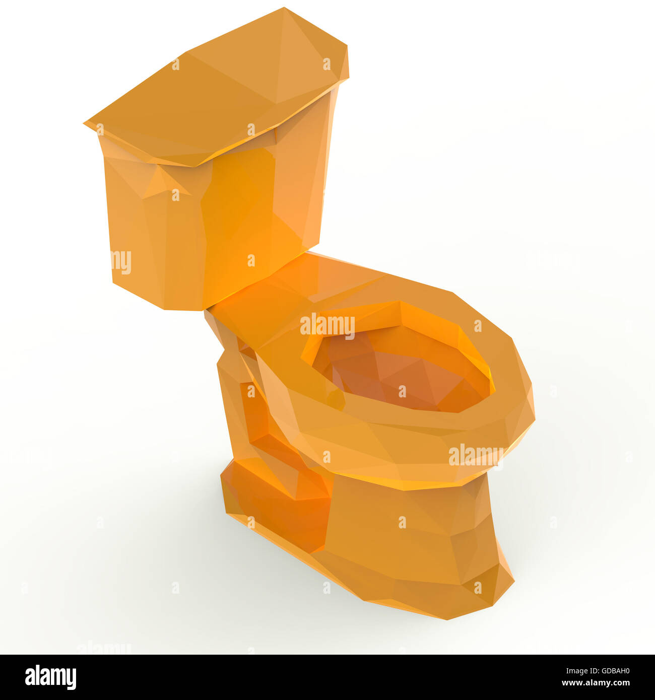 glossy low poly water closed isolated on white background Stock Photo ...