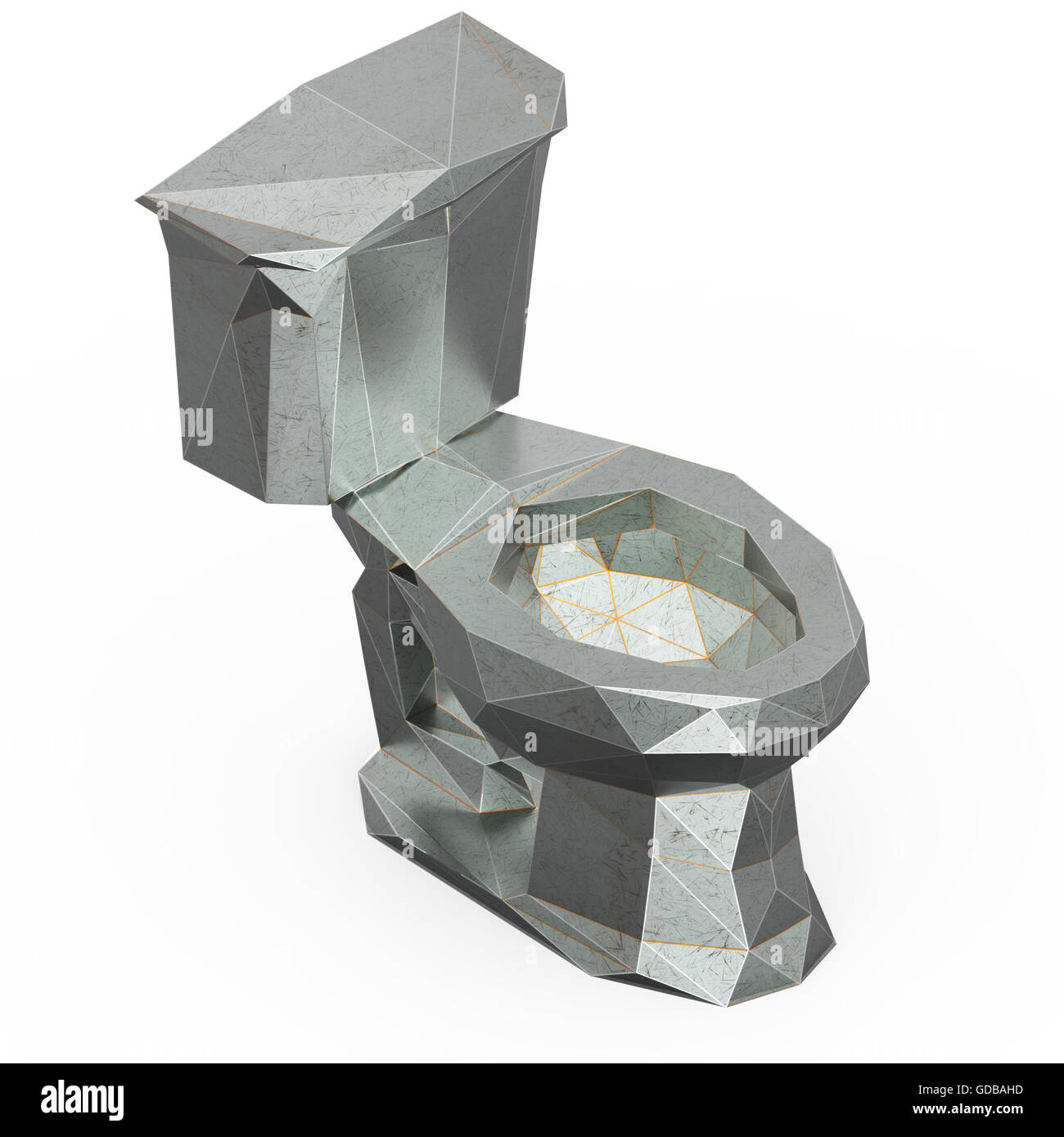 glossy low poly water closed isolated on white background Stock Photo ...