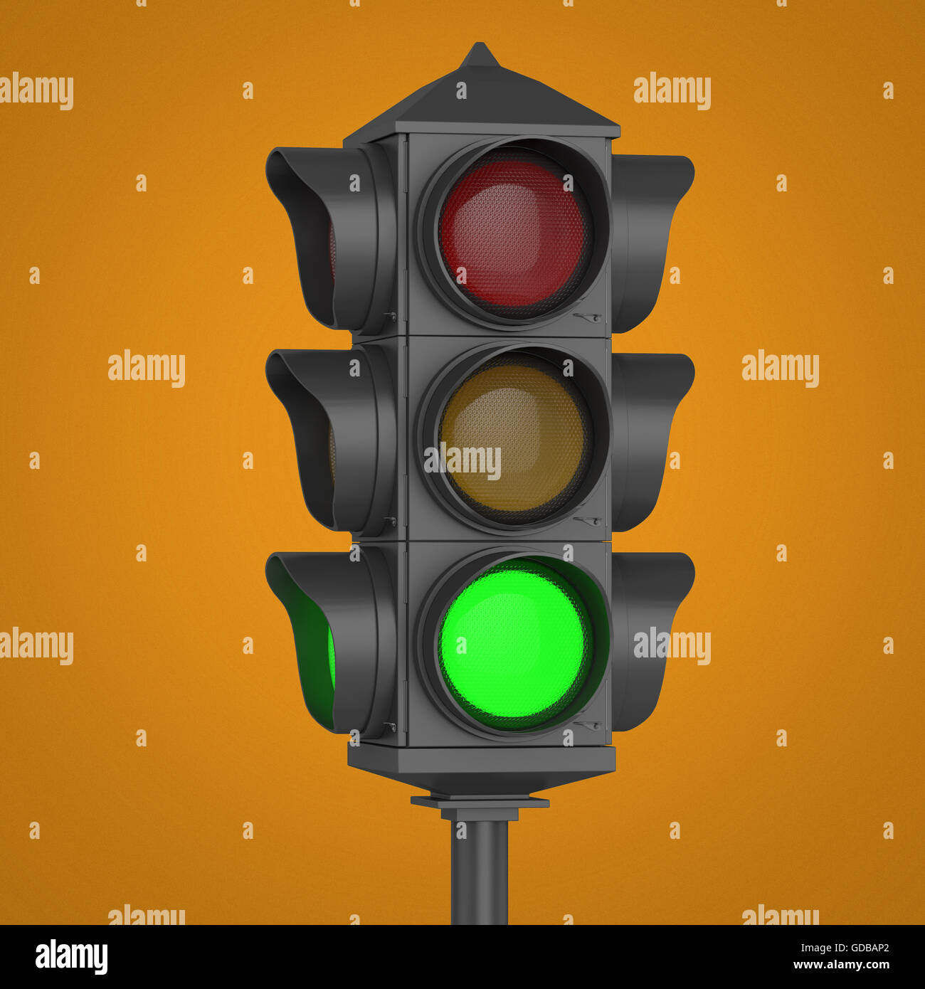 Vintage retro looking Traffic light semaphore isolated high quality ...