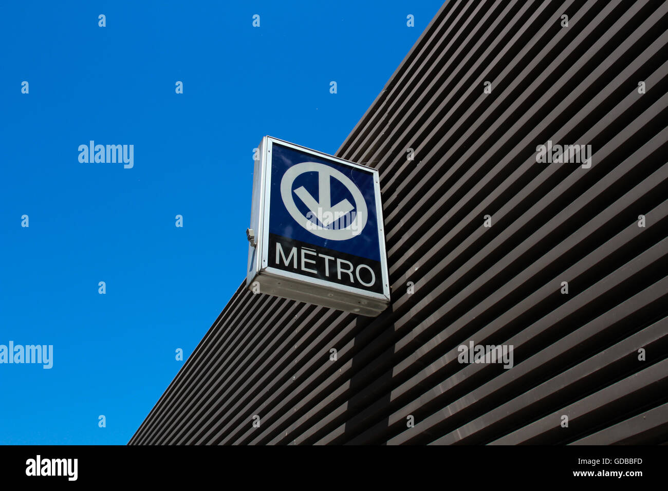 The Iconic Montreal Metro sign on St. Denis Montreal Stock Photo - Alamy