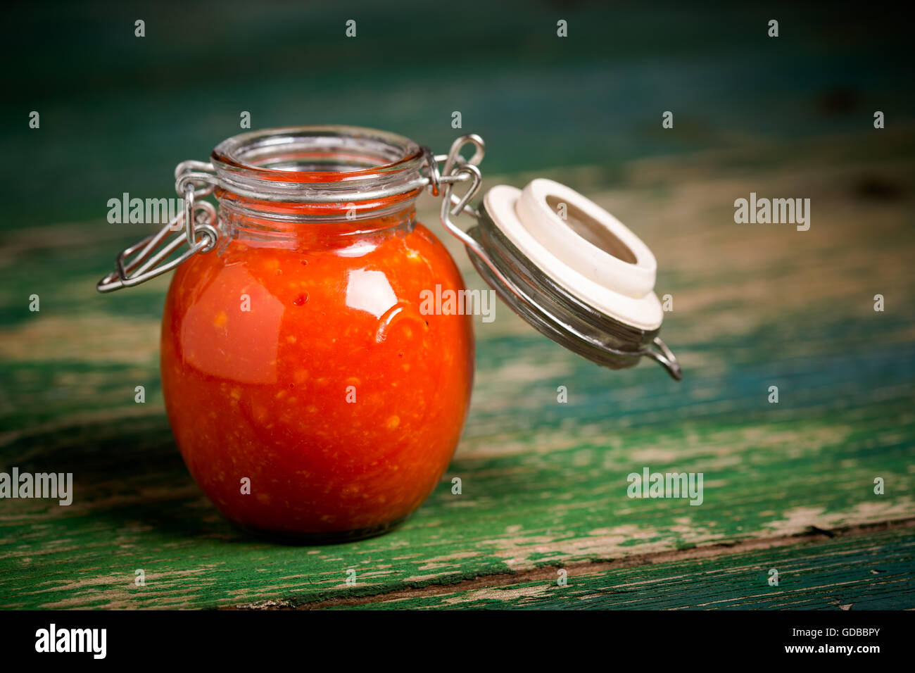 Natural diy habanero garlic sauce Stock Photo - Alamy