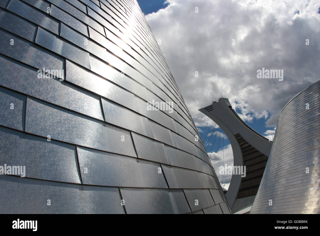 Olympic Stadium tower seen from the Rio Tinto Alcan Planetarium in ...