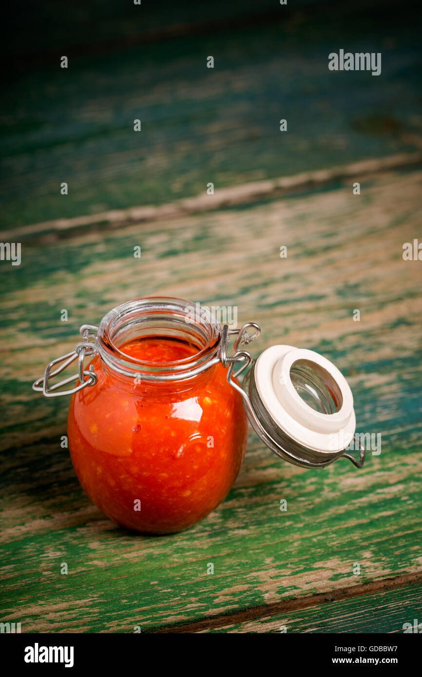 Natural diy habanero garlic sauce Stock Photo - Alamy