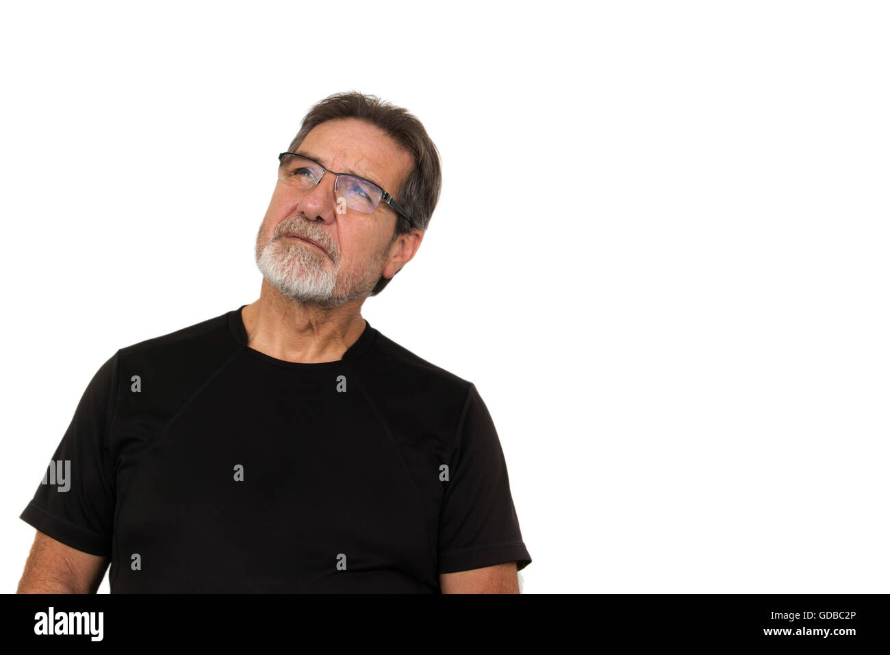 good looking old man looking up Stock Photo - Alamy