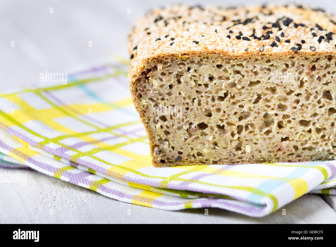 Natural homemade seeds and buckwheat bread Stock Photo - Alamy