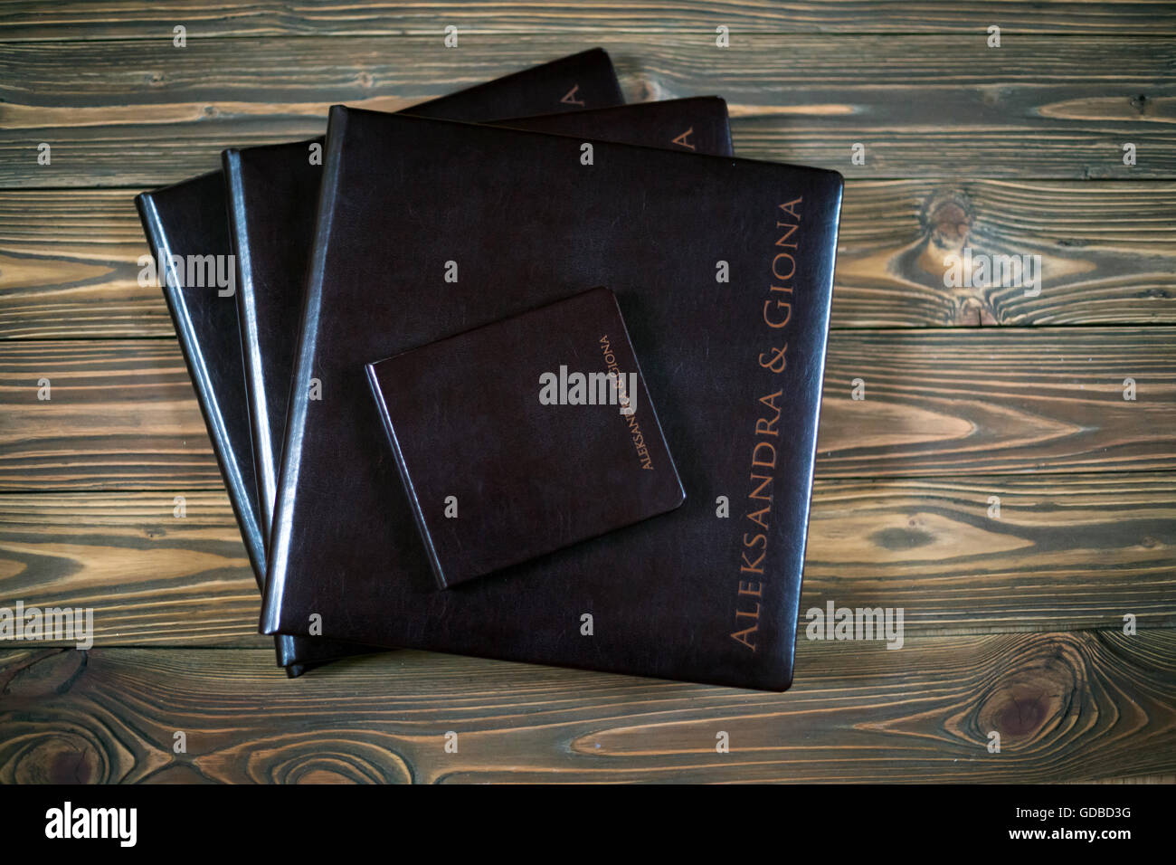 Opened book - photoalbum closeup Stock Photo - Alamy