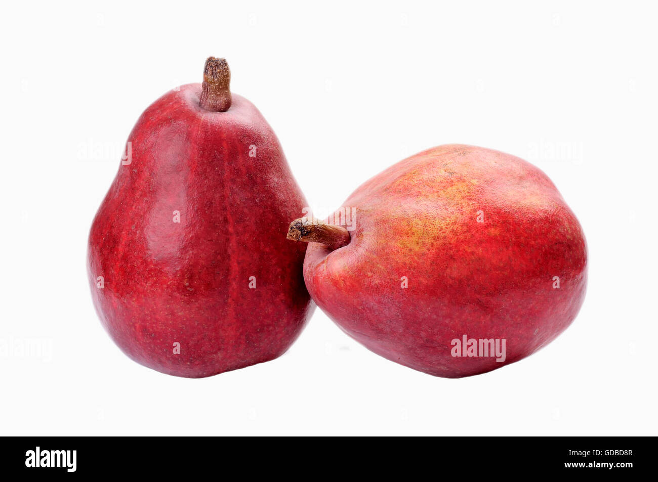 Two red pears on white isolated Stock Photo - Alamy