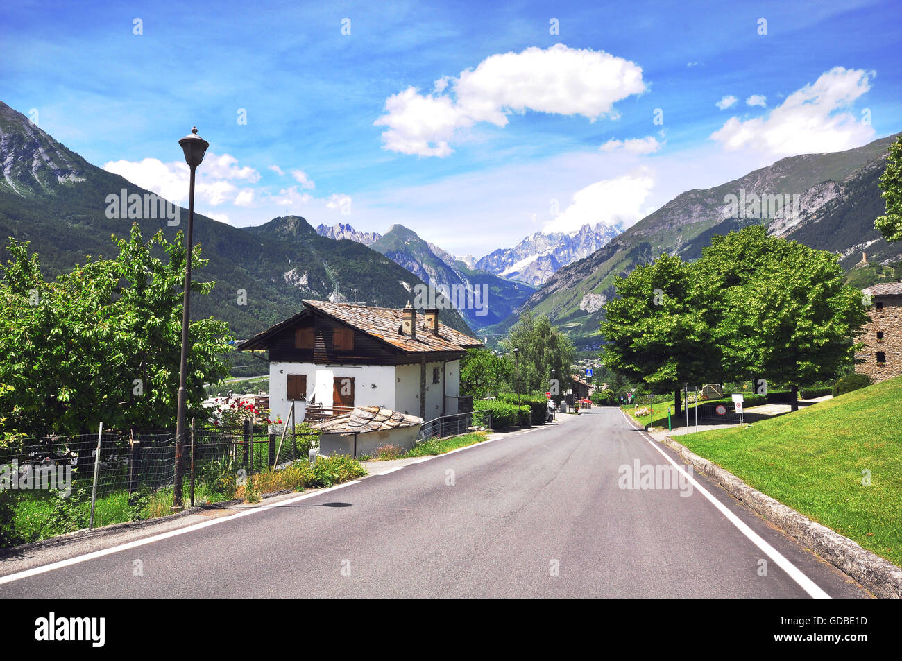 Road in italian Alps Stock Photo - Alamy