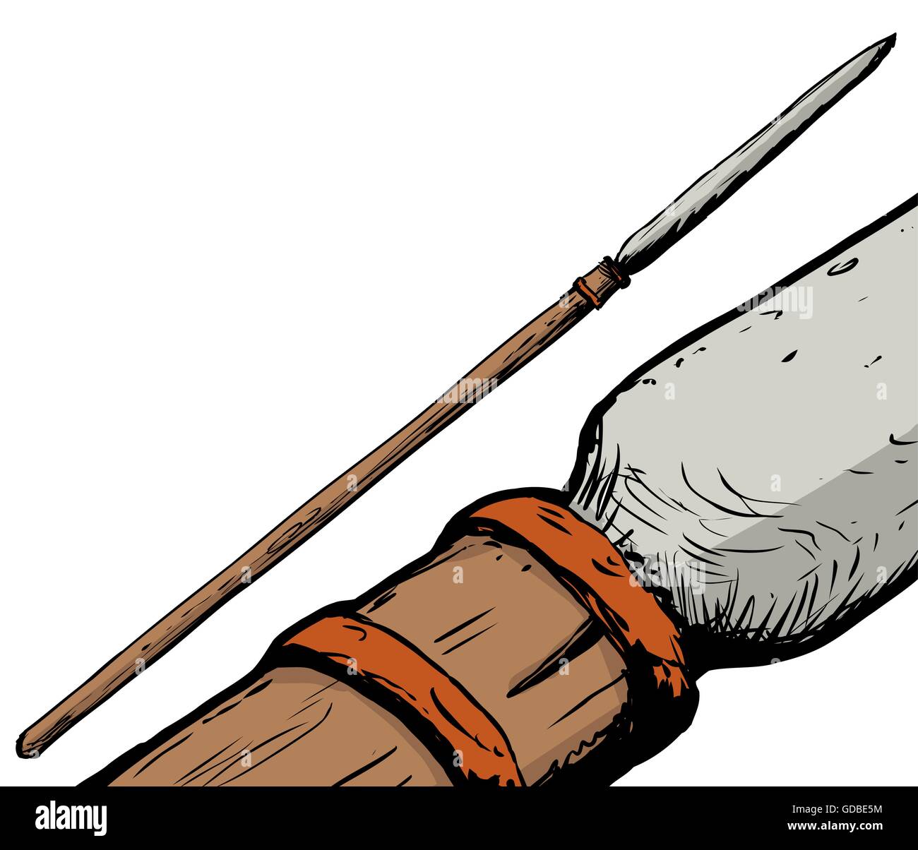 Full and close up view on hunting spear used in Southern Saami culture ...