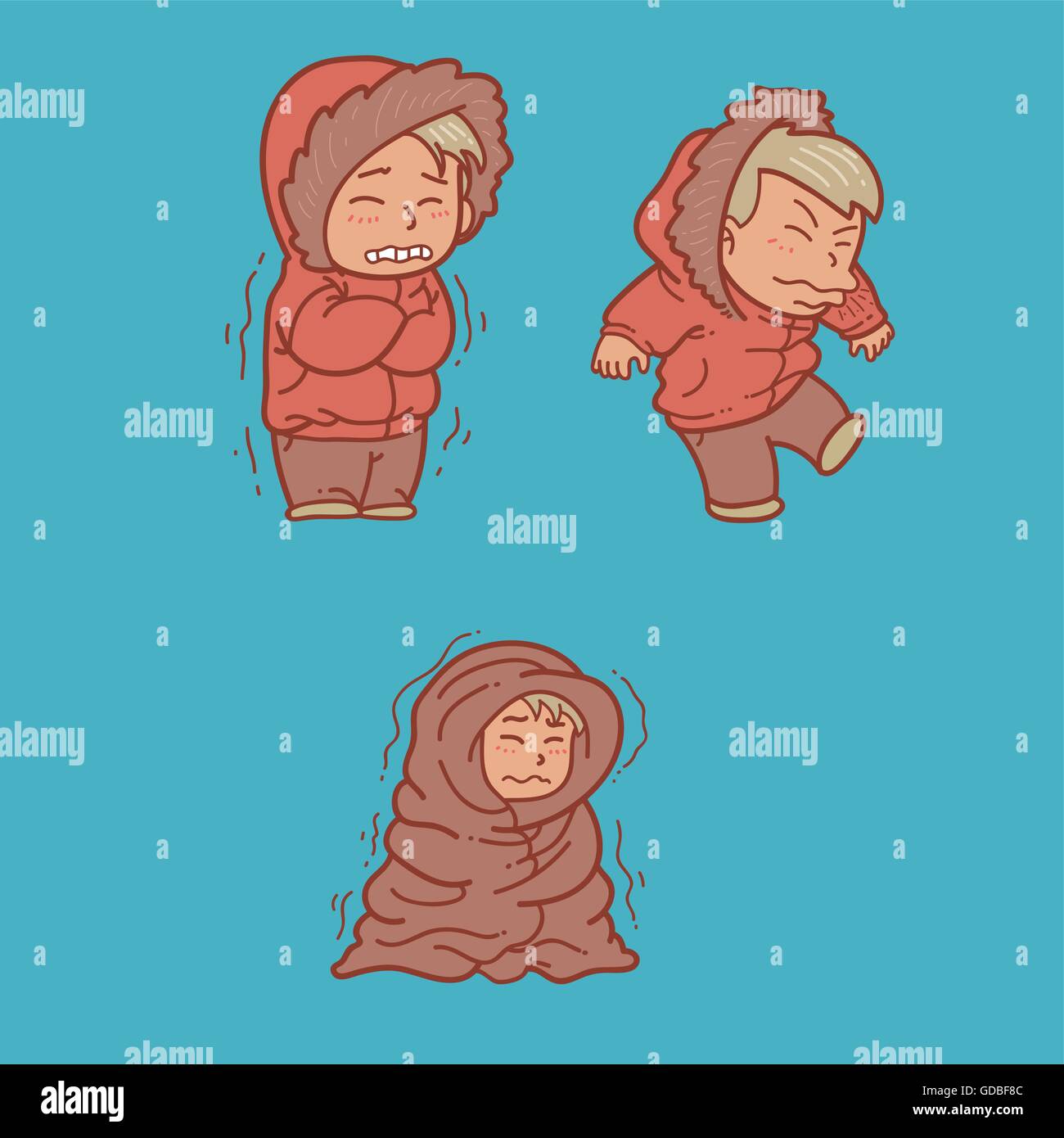 Illustration of man getting cold Stock Vector Image & Art - Alamy