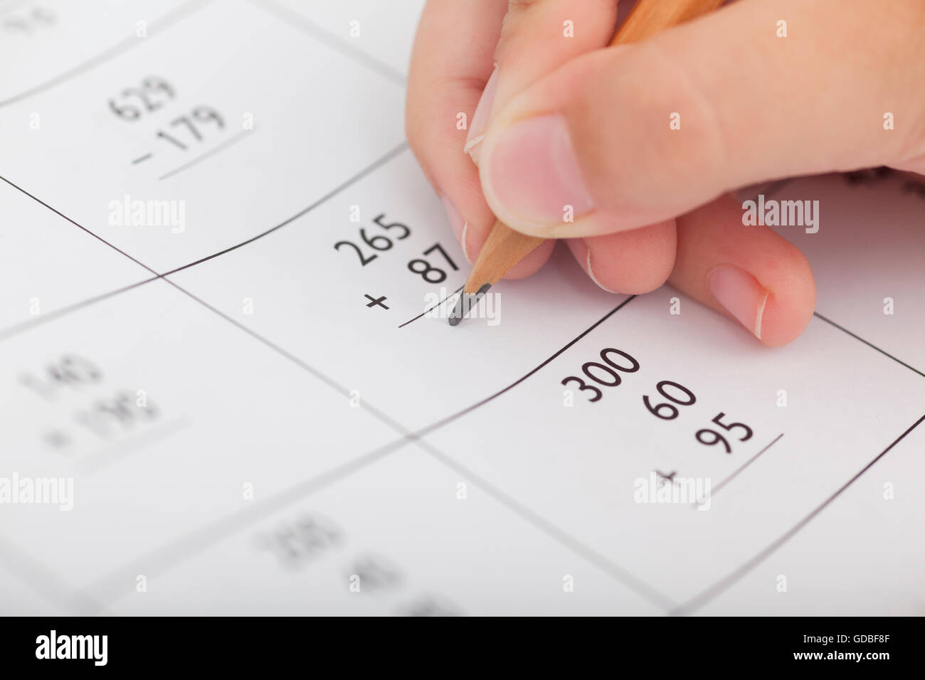 Child Doing Math. Close up Stock Photo - Alamy