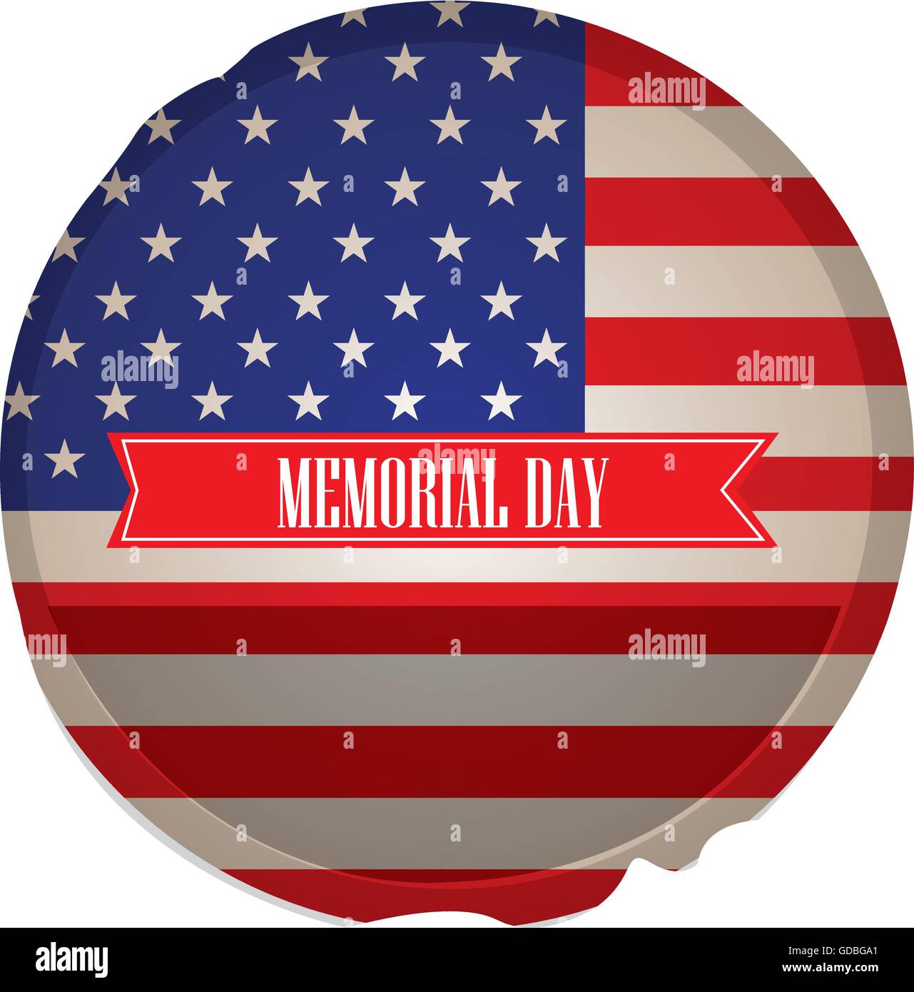 Isolated banner with the american flag and a ribbon with text for ...