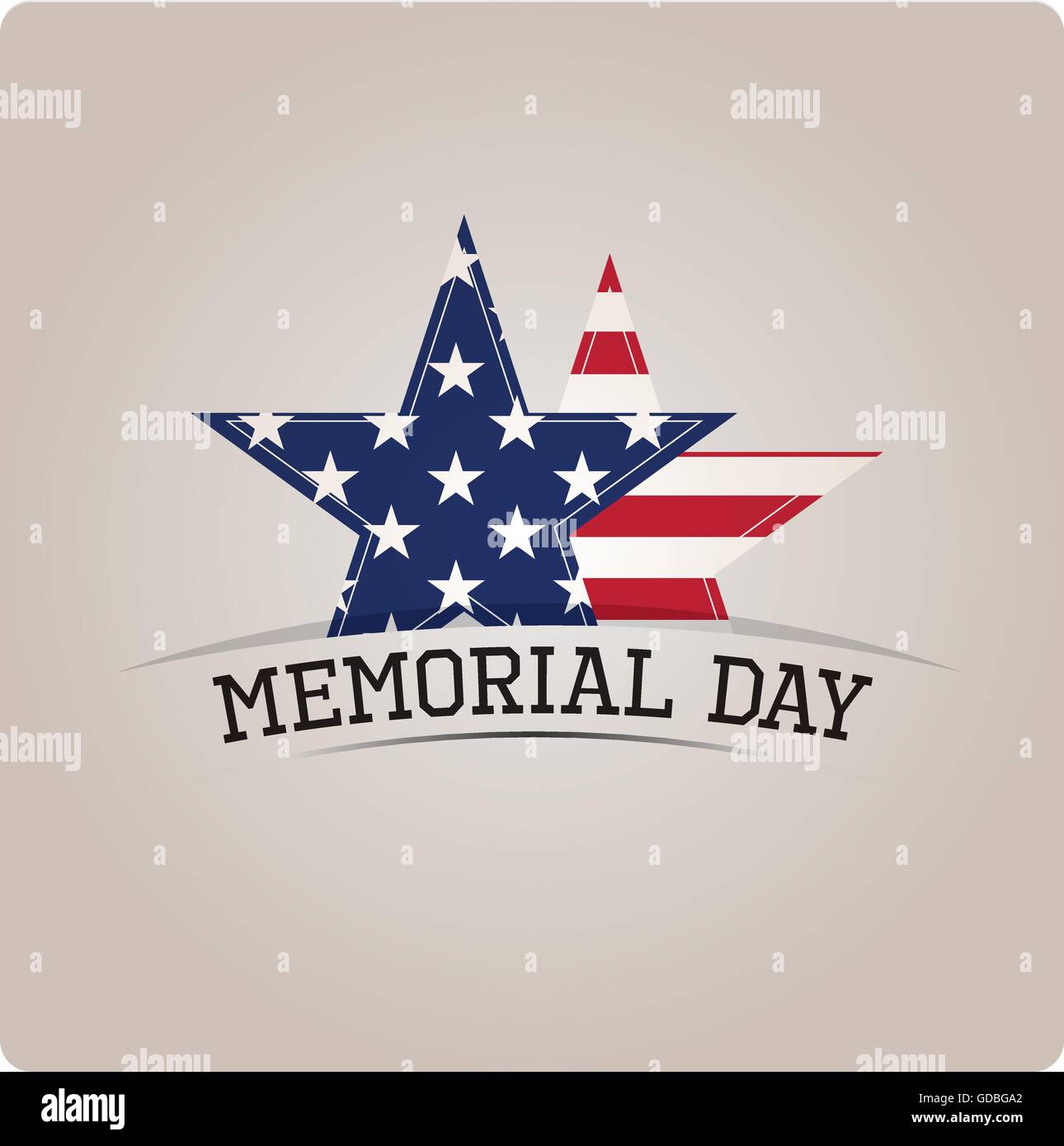 Pair of stars and text on a grey background for memorial day Stock ...