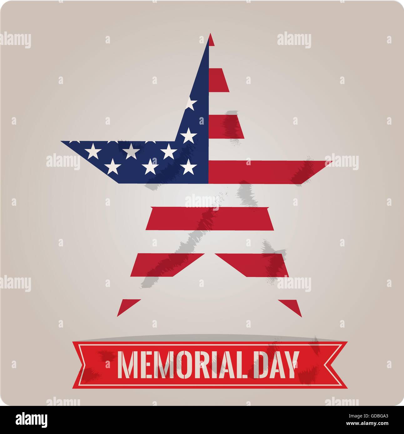 Isolated star with the american flag and a ribbon with text for ...