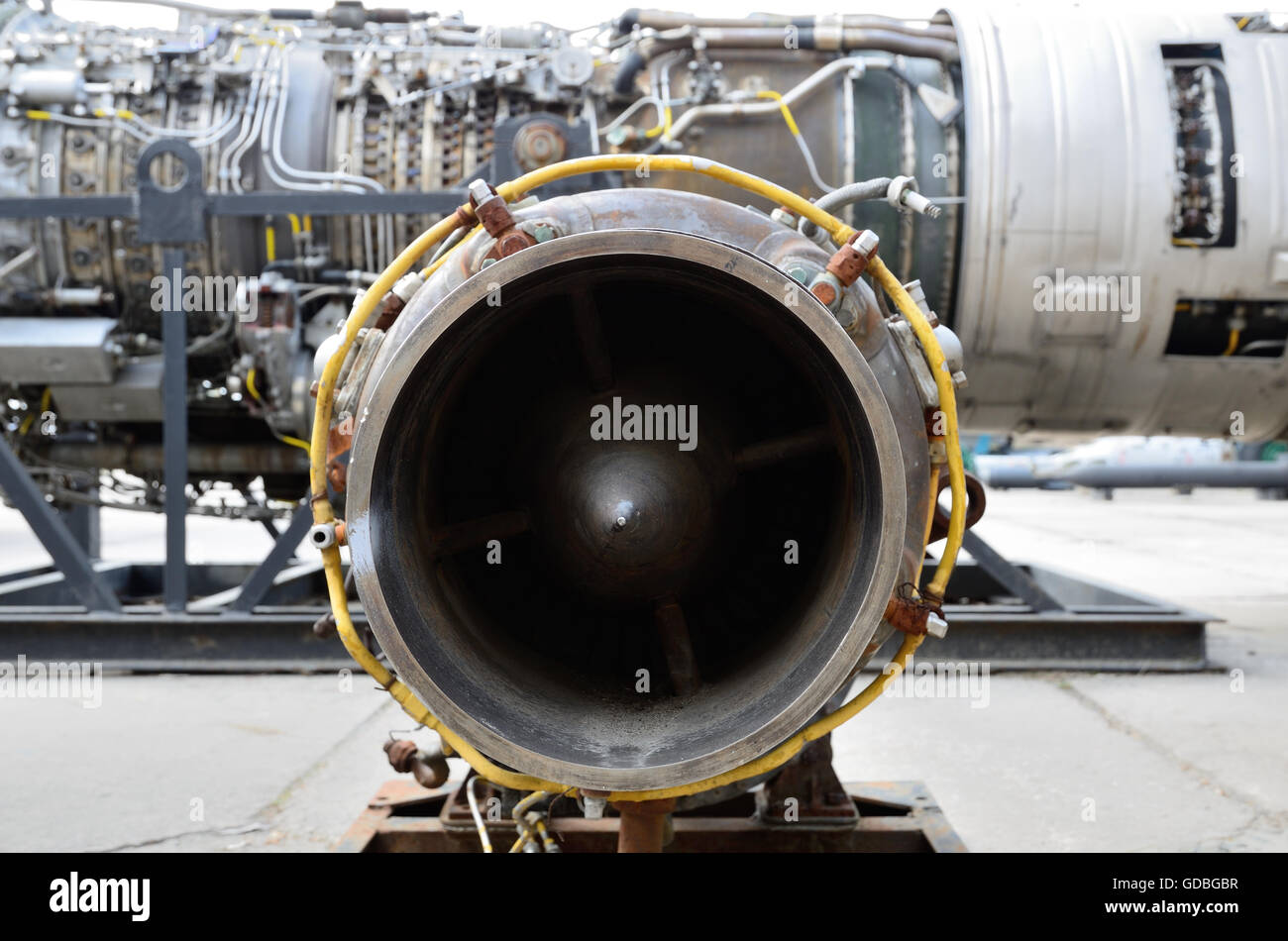 The main parts of the airplane engine Stock Photo - Alamy