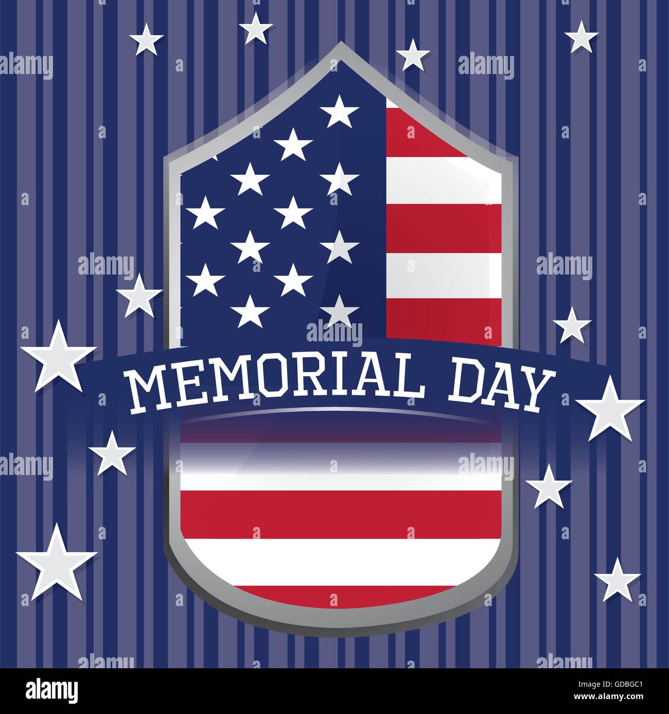 Isolated medal with the american flag and a ribbon with text on a ...