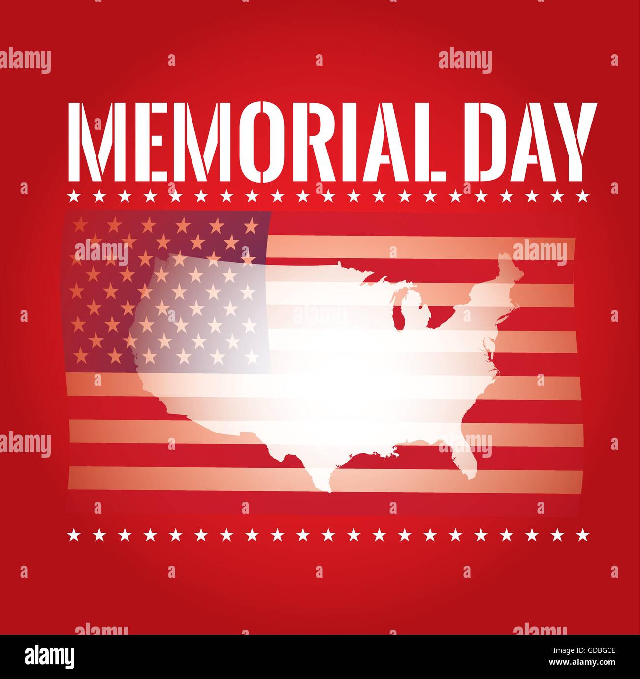 Colored background with text, the american flag and map for memorial ...