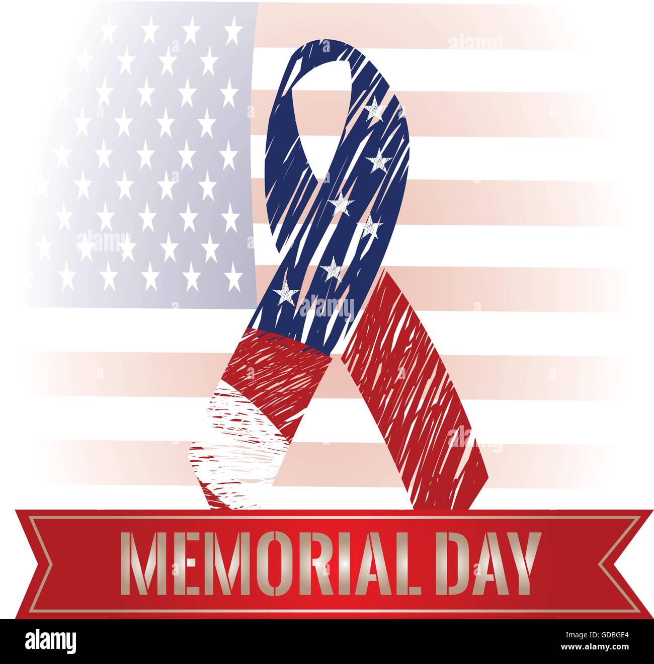 Colored background with a ribbon with text, a peace symbol and the ...