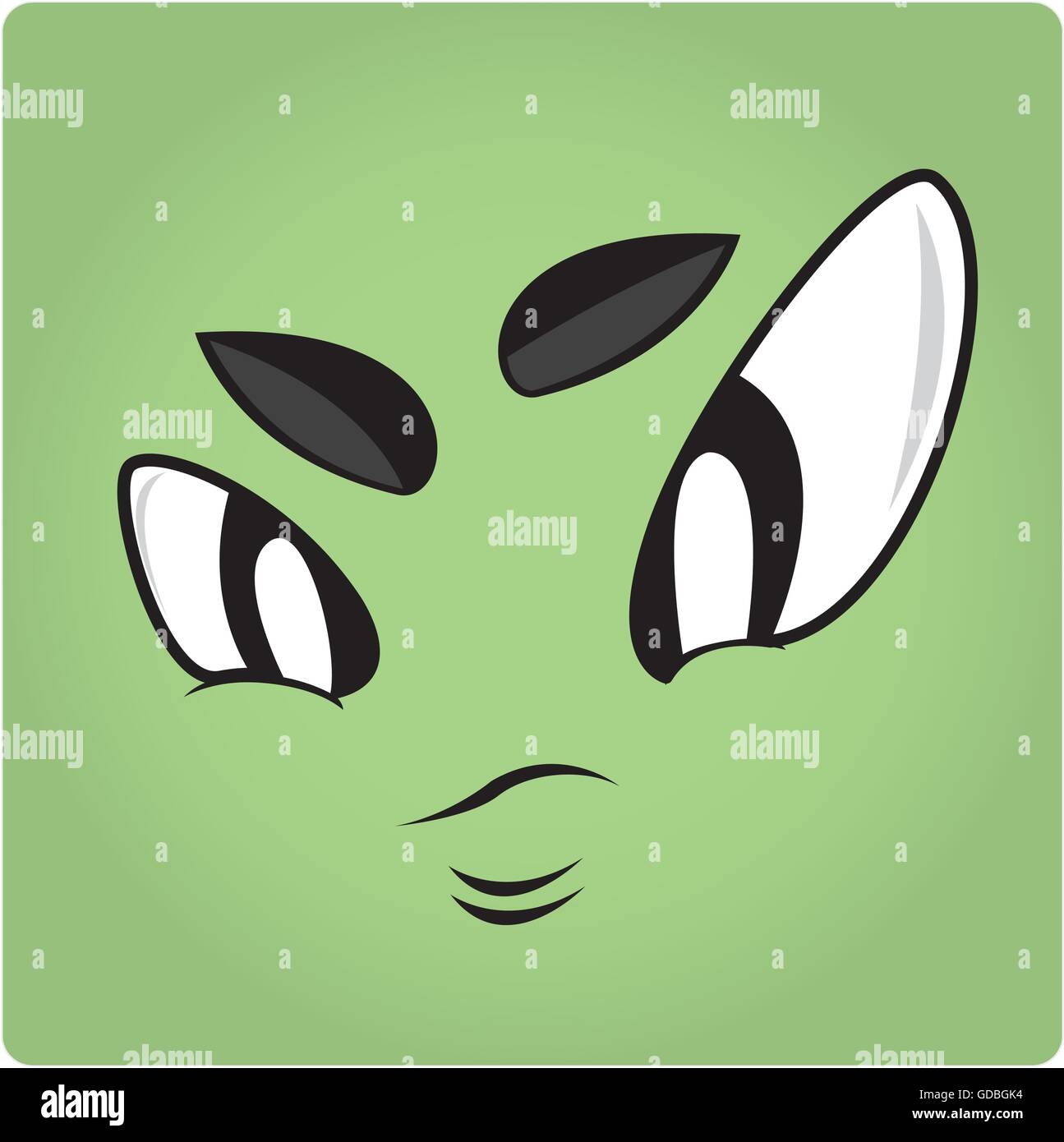 Green background with an abstract angry face Stock Vector Image & Art ...