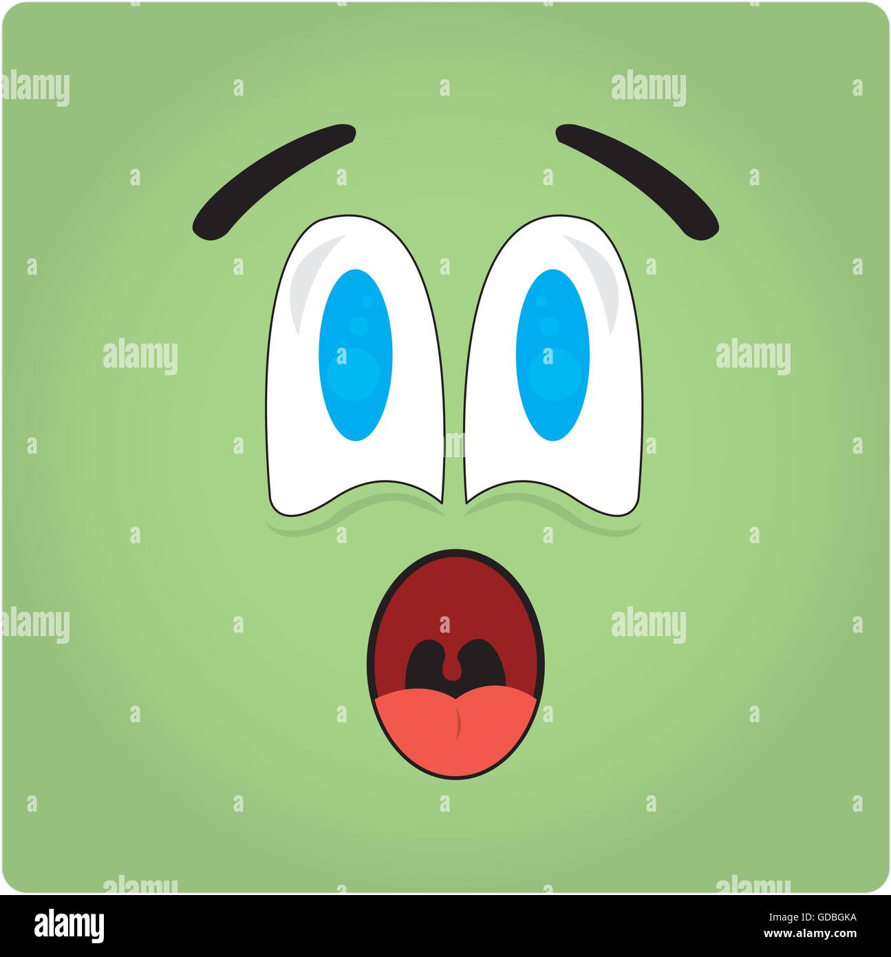 Green background with an abstract surprised face Stock Vector Image ...